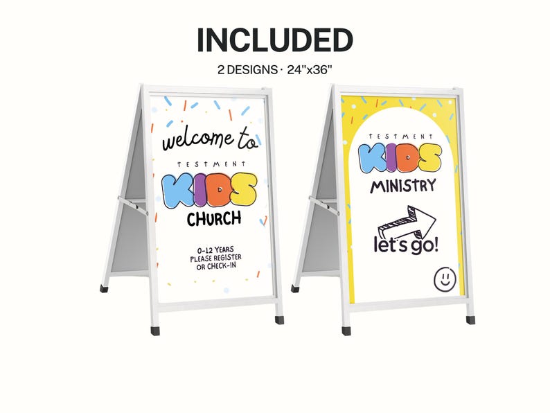 Kid Church A-frame Sign VBS Template | Canva Template | Church ...
