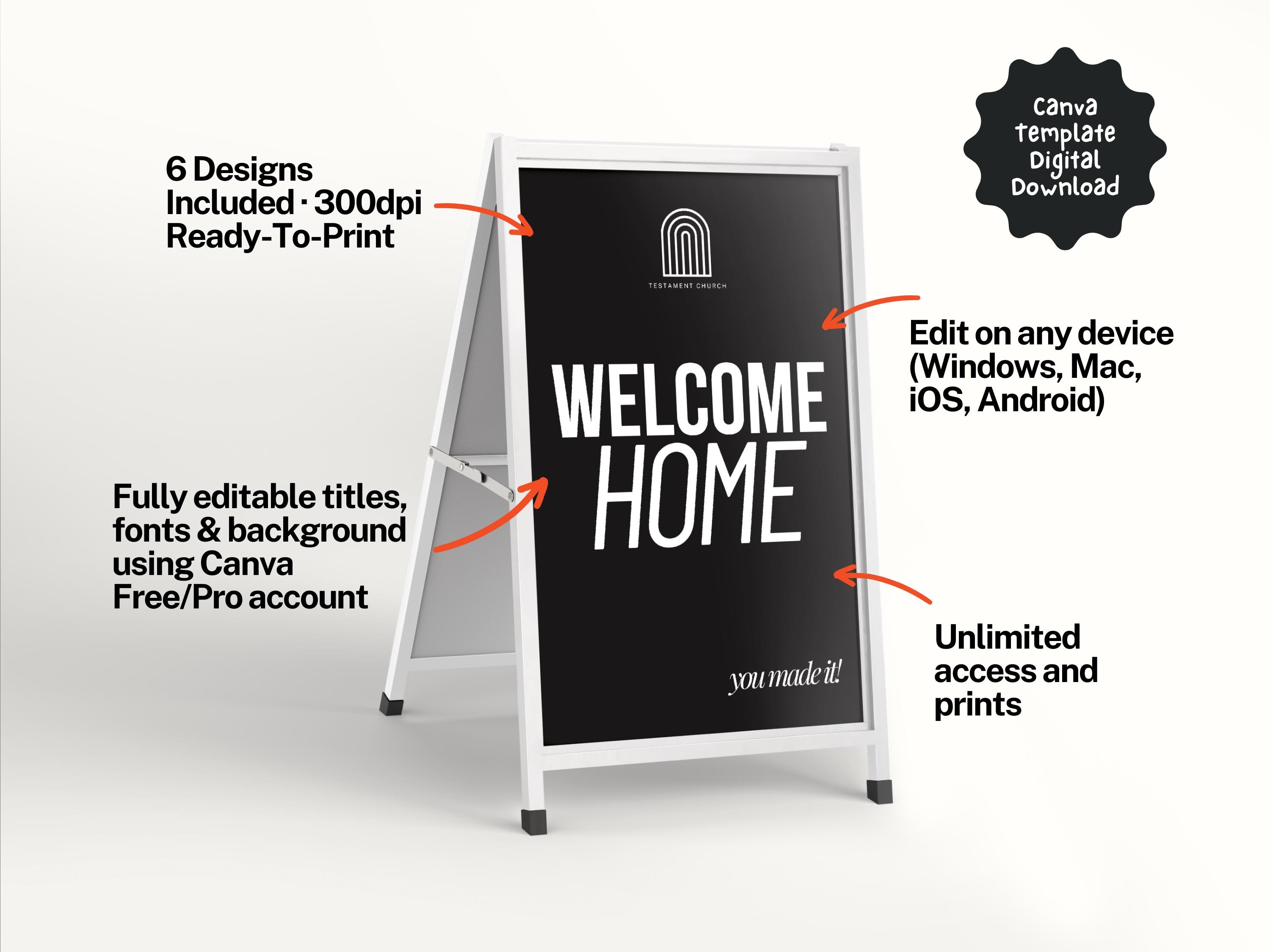 Church A-frame Signs Welcome Parking Signs Template Bundle | Canva ...