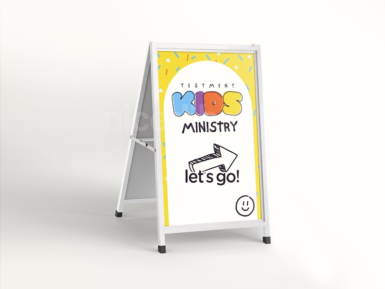 Kid Church A-frame Sign VBS Template | Canva Template | Church ...