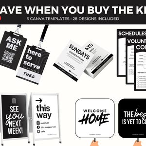 Editable Church Welcome Signs for Ushers, Handheld 20x20 Placard Bundle ...