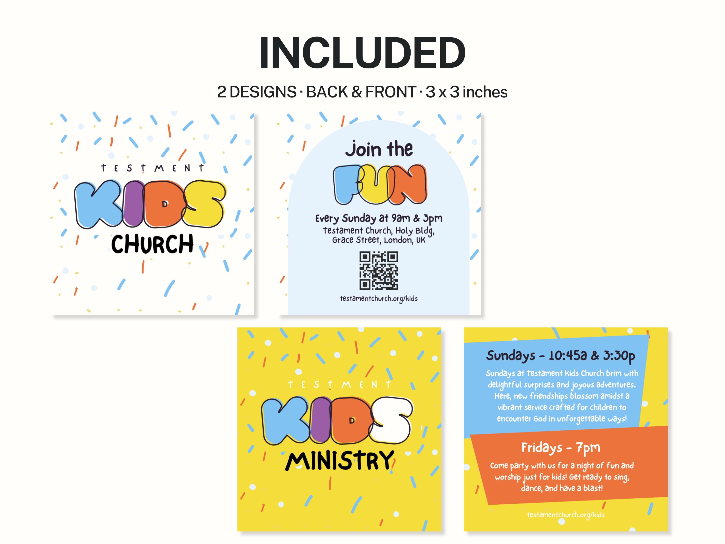 Kids Church Invitation Template: VBS, Children's Ministry (canva, 3x3 ...