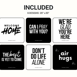 Editable Church Welcome Signs for Ushers, Handheld 20x20 Placard Bundle ...