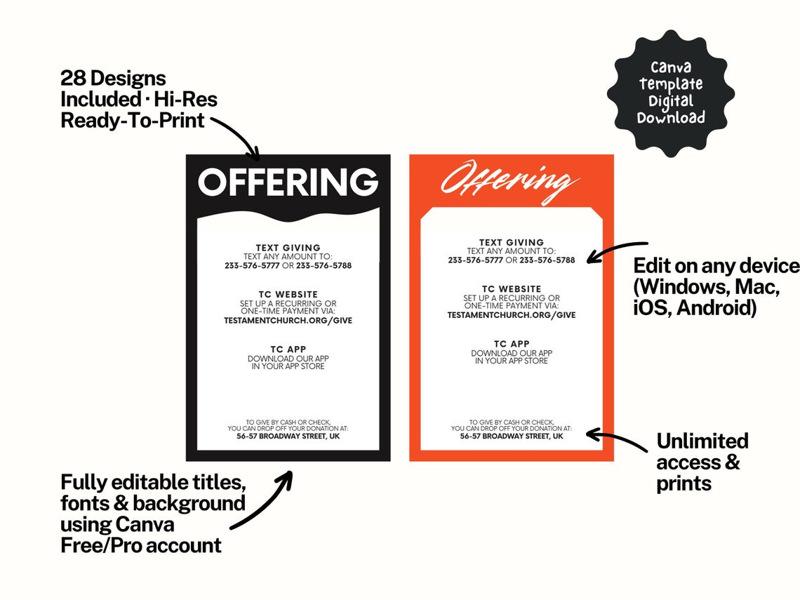 Church Welcome Kit Bundle: Editable Canva Templates (instant Download ...