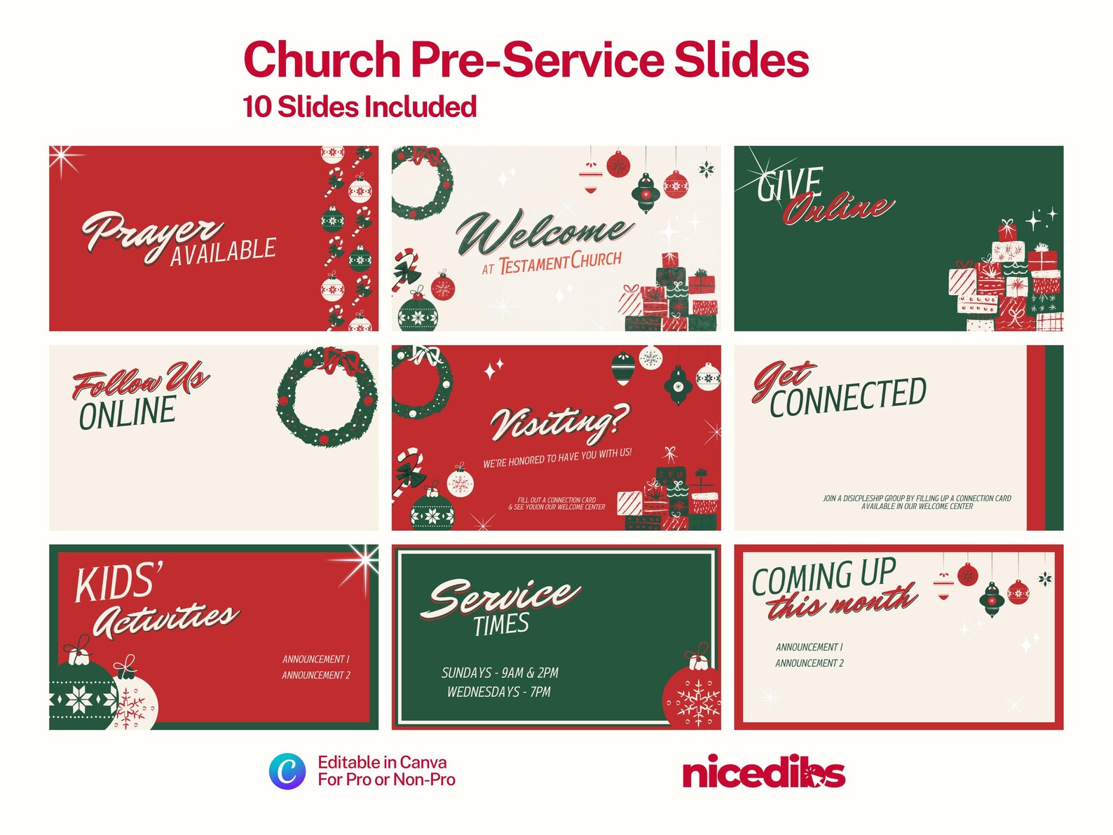 Christmas Church Presentation Slides: Canva Template (instant Download ...