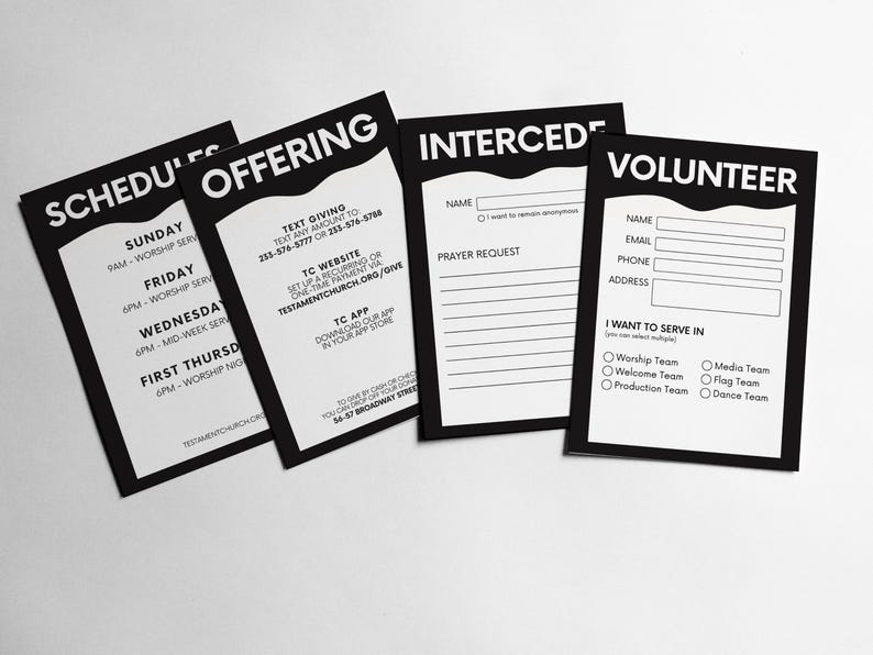 Editable Church Connect Card Bundle for Canva, 4x6 Printable Visitor ...