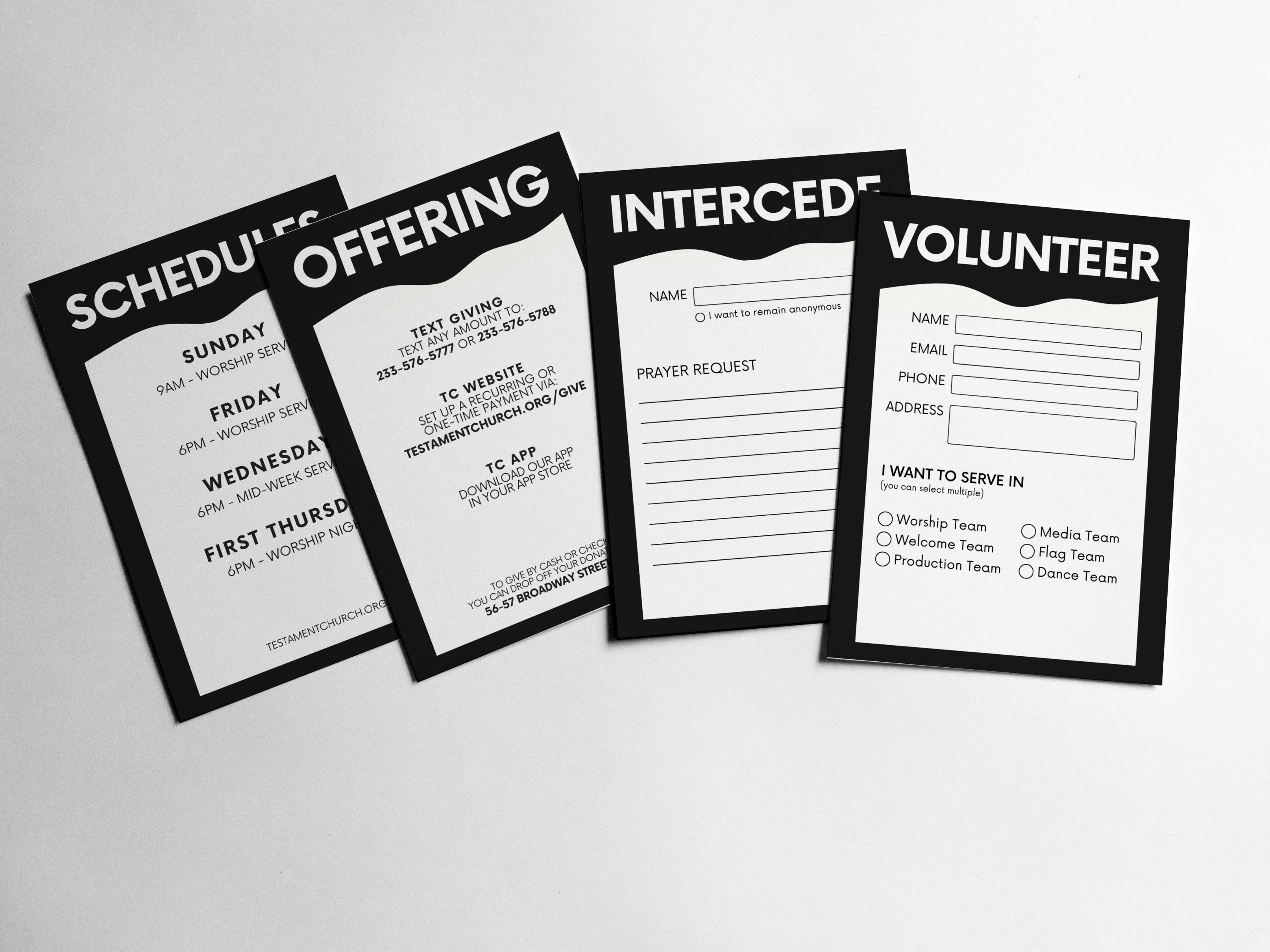 Editable Church Connect Card Bundle for Canva, 4x6 Printable Visitor ...