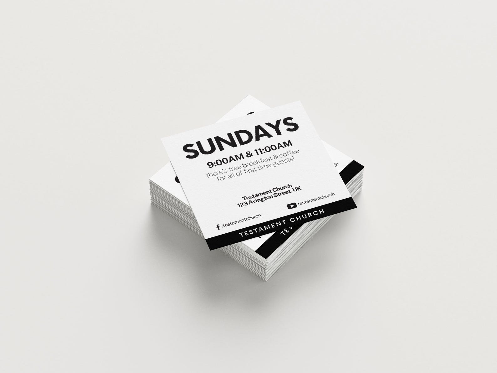 Invitation Card Canva Template | Set of 6 Square Church Evangelism ...