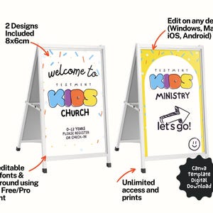 Kids Church A-frame Sign Template: Kids Ministry VBS Canva Design ...