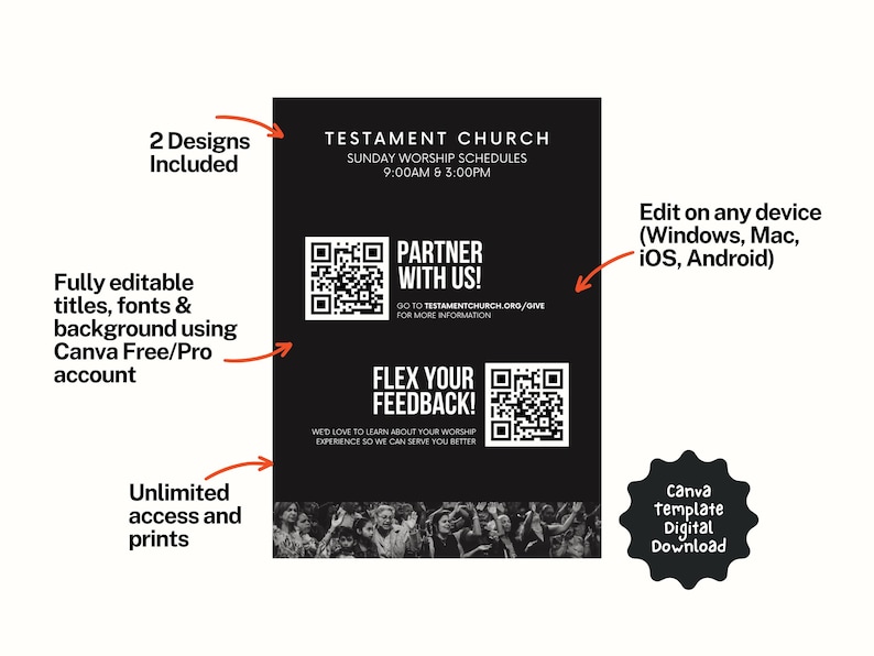 Tithes Offering Giving Card | Church Canva Template | Church Templates ...