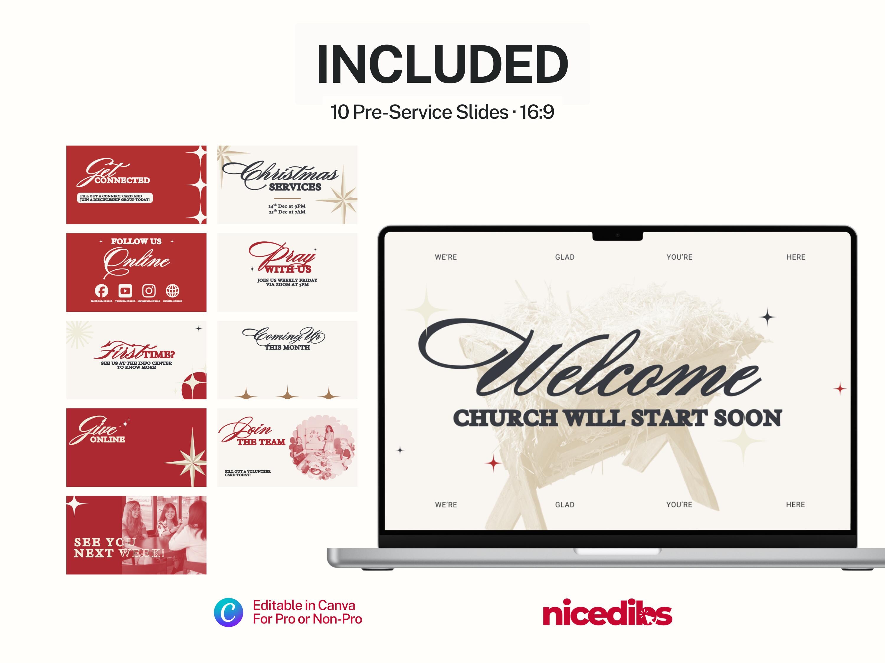 Christmas Church Presentation Slides: Canva Template (instant Download ...