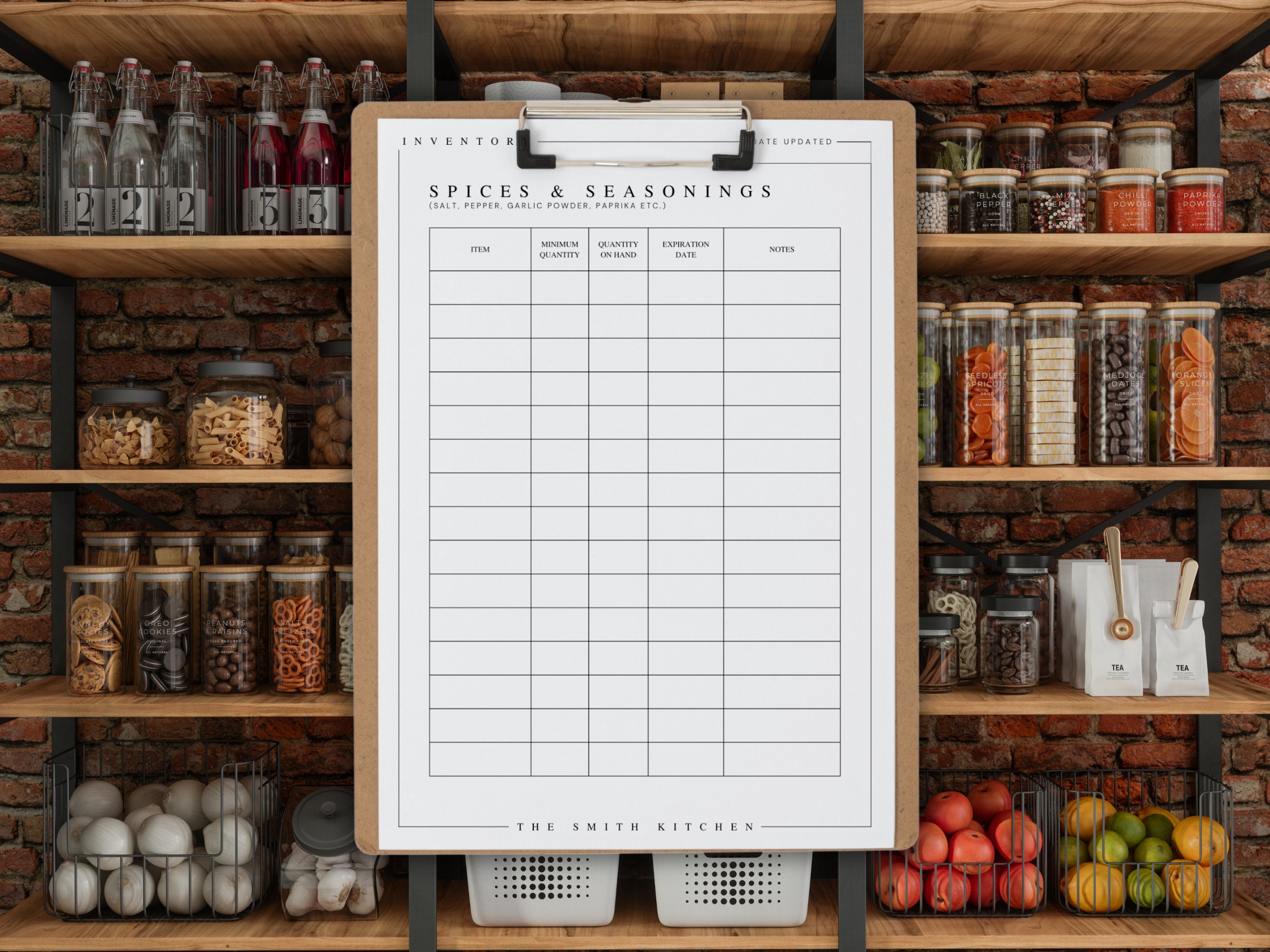 Customizable Pantry Inventory Template | Canva Editable | Printable ...