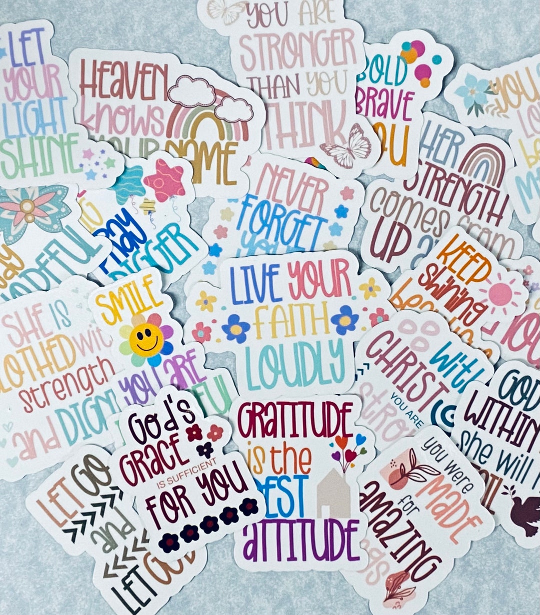 Inspirational Christian Affirmation Stickers Positive Sticker Pack Gift ...