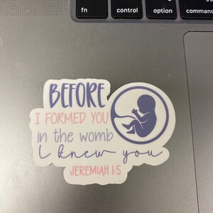 Christian Pro Life Sticker, Baby Sticker for Laptop, Notebook, Journal ...