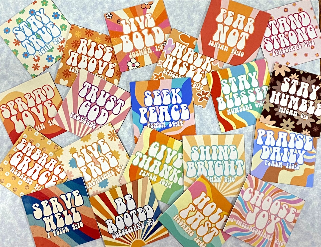 Retro Christian Bible Verse Magnets: Inspirational Fridge Decor - Etsy