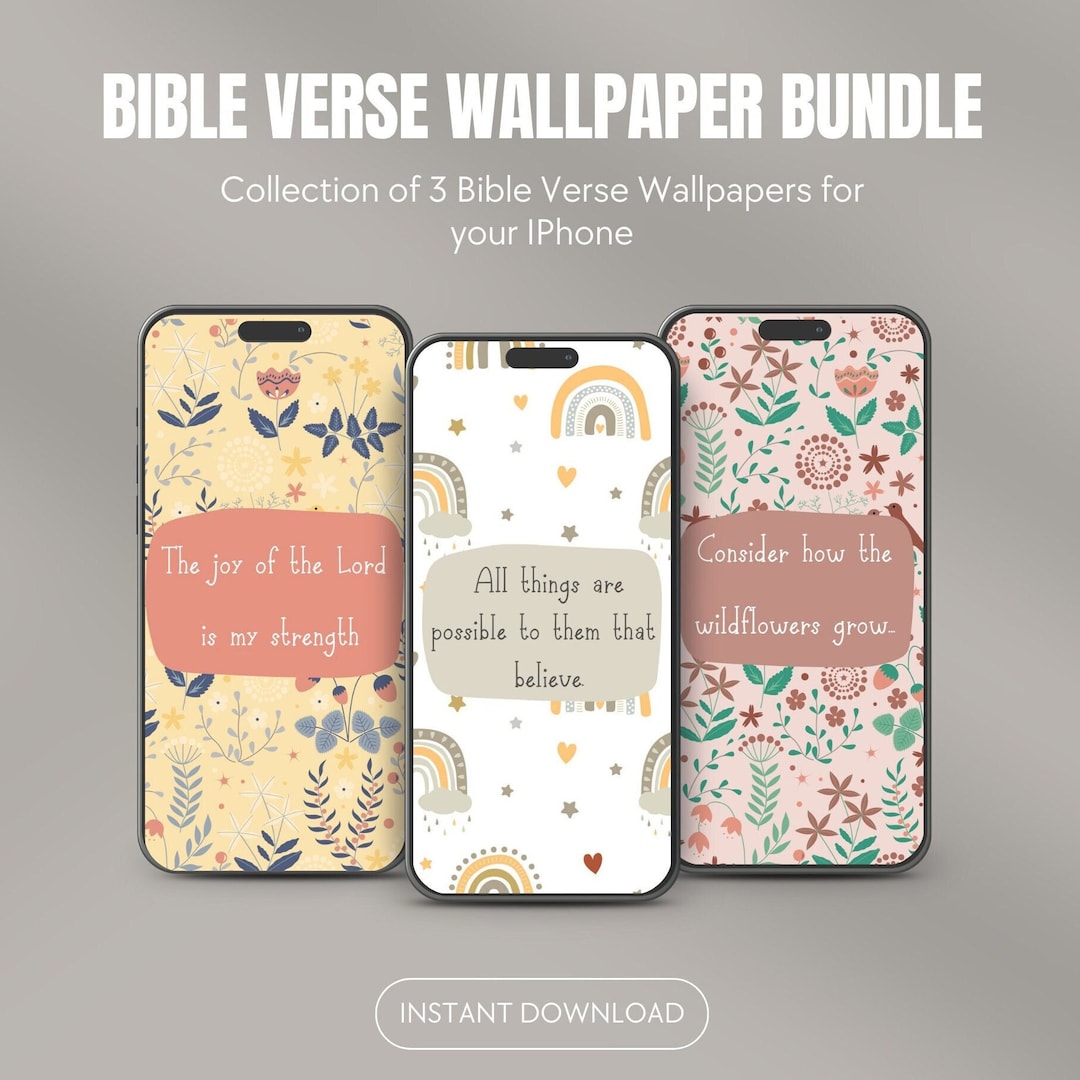 Christian iPhone Wallpaper: Bible Verse Lock Screen (digital Download ...