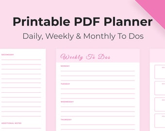 Digital Printable to Do List Cute Aesthetic Daily Weekly Template ...