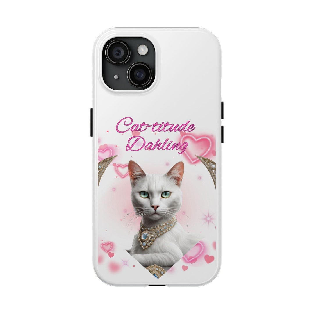 Cute Cat Phone Case for Her Stylish Hard Protective Phone Cover ...