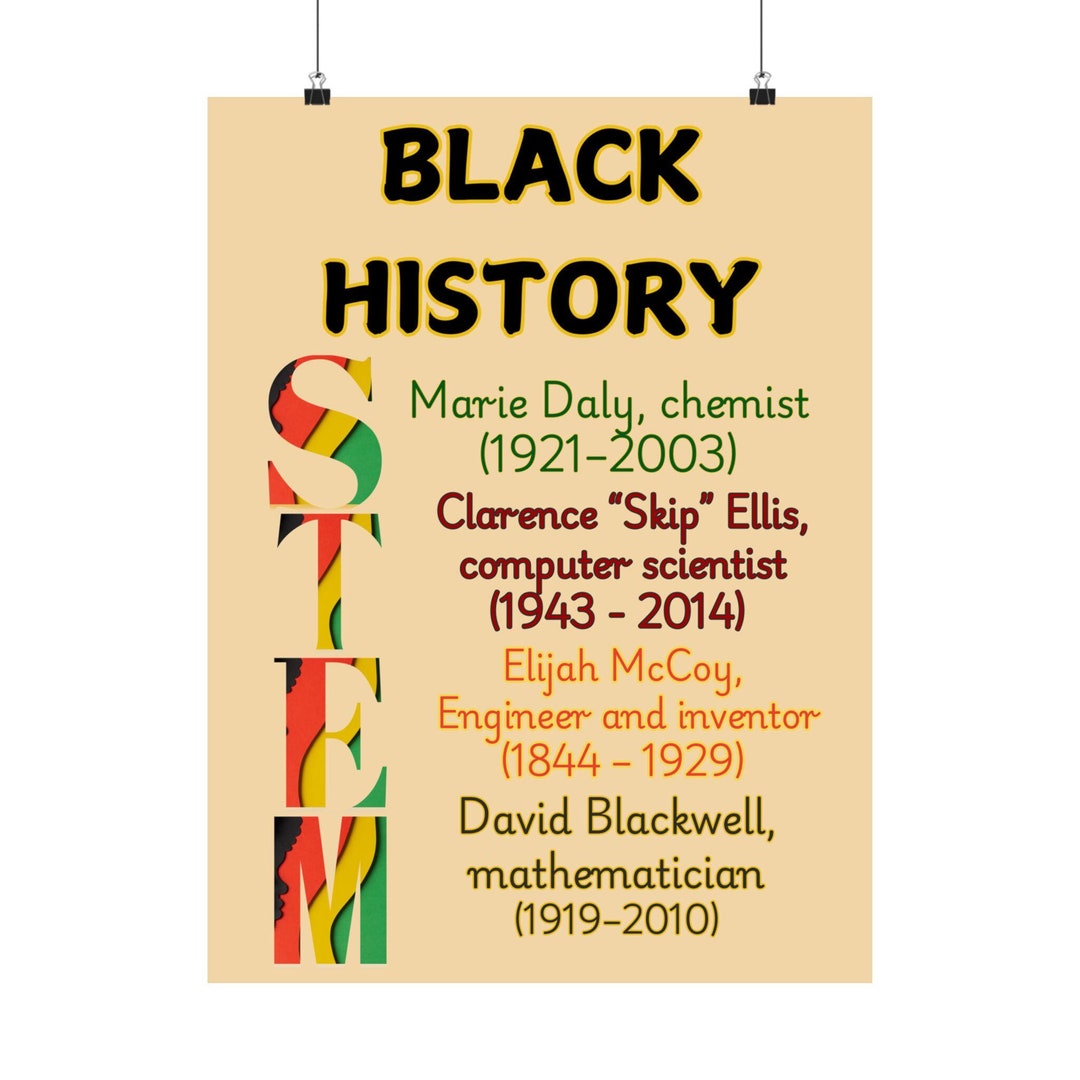 STEM Black History Poster, African American Inventors Art Print, Wall ...