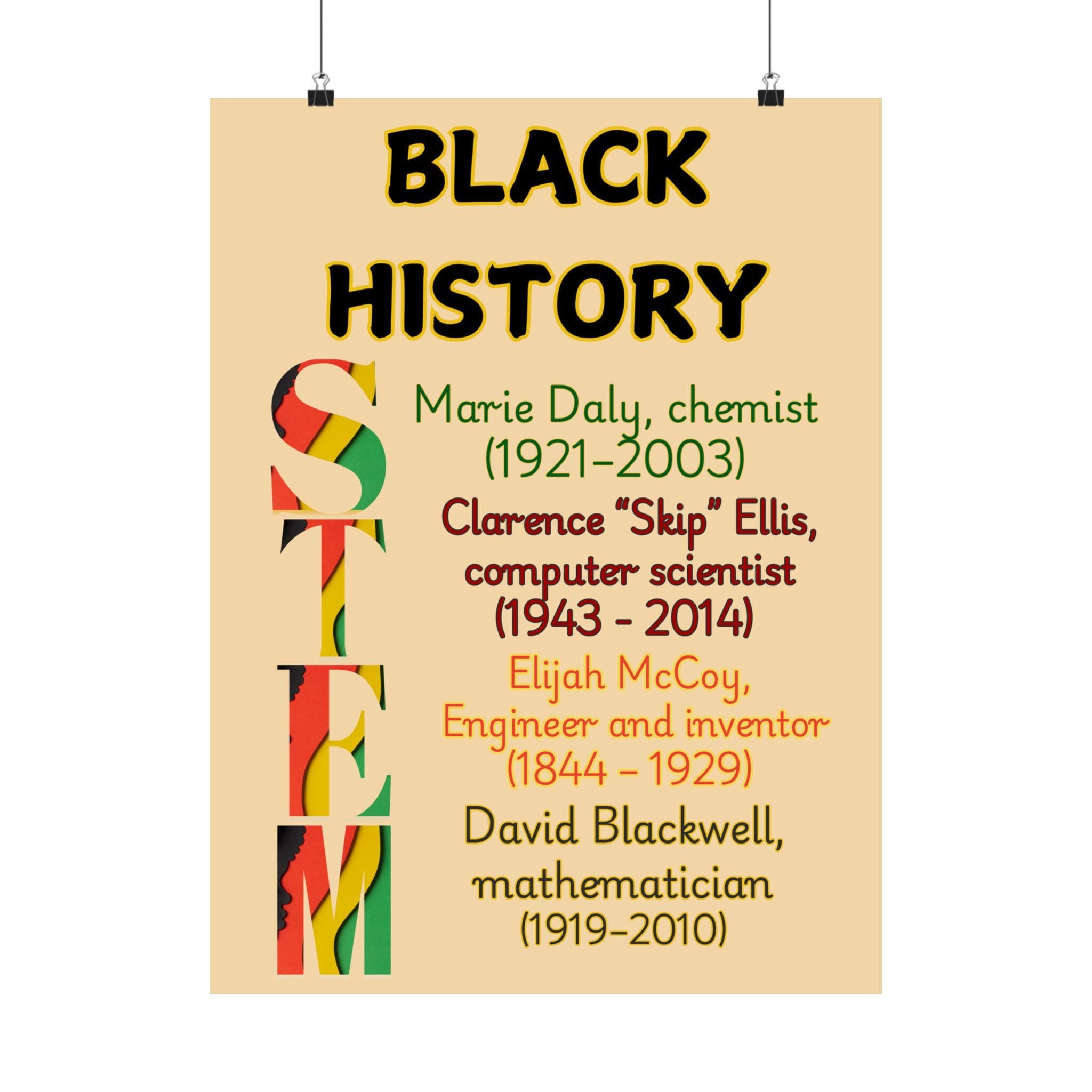 STEM Black History Poster, African American Inventors Art Print, Wall ...