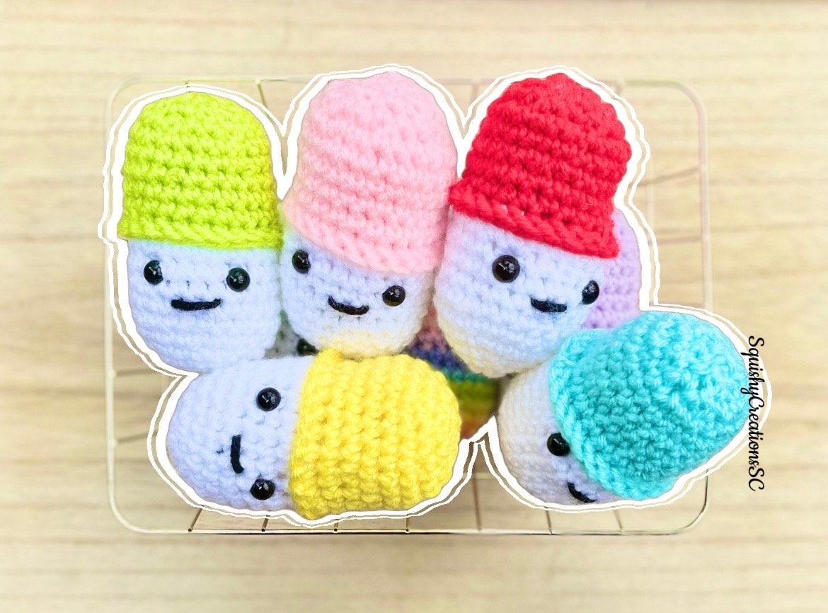 Handmade Crochet Chill Pill Plushie Happy Pill Amigurumi - Etsy