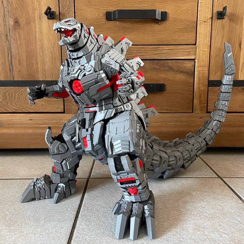 Mecha Godzilla - Mini Articulated 3D Printed Model Kit - Etsy