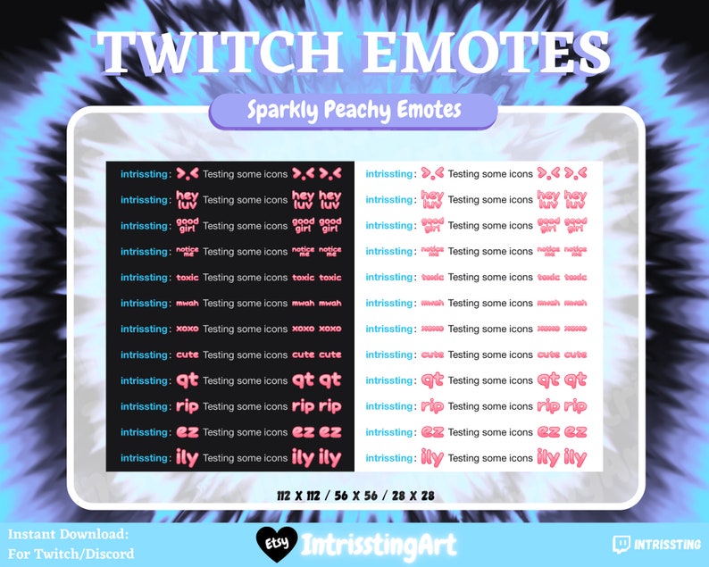24 Pack of Sparkly Peachy Emotes, Text Emotes, Cute Emotes, Good Vibes ...
