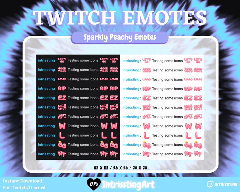 24 Pack of Sparkly Peachy Emotes Text Emotes Cute Emotes - Etsy
