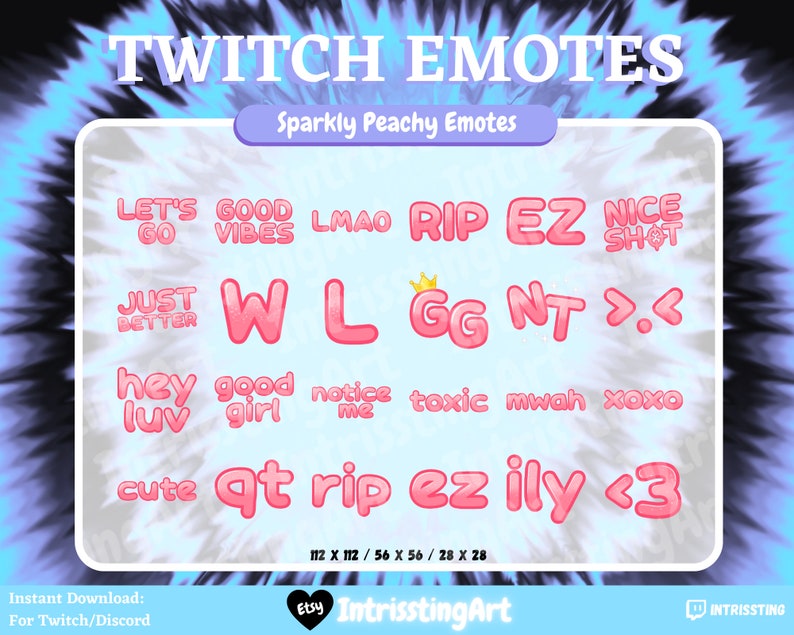 24 Pack of Sparkly Peachy Emotes, Text Emotes, Cute Emotes, Good Vibes ...