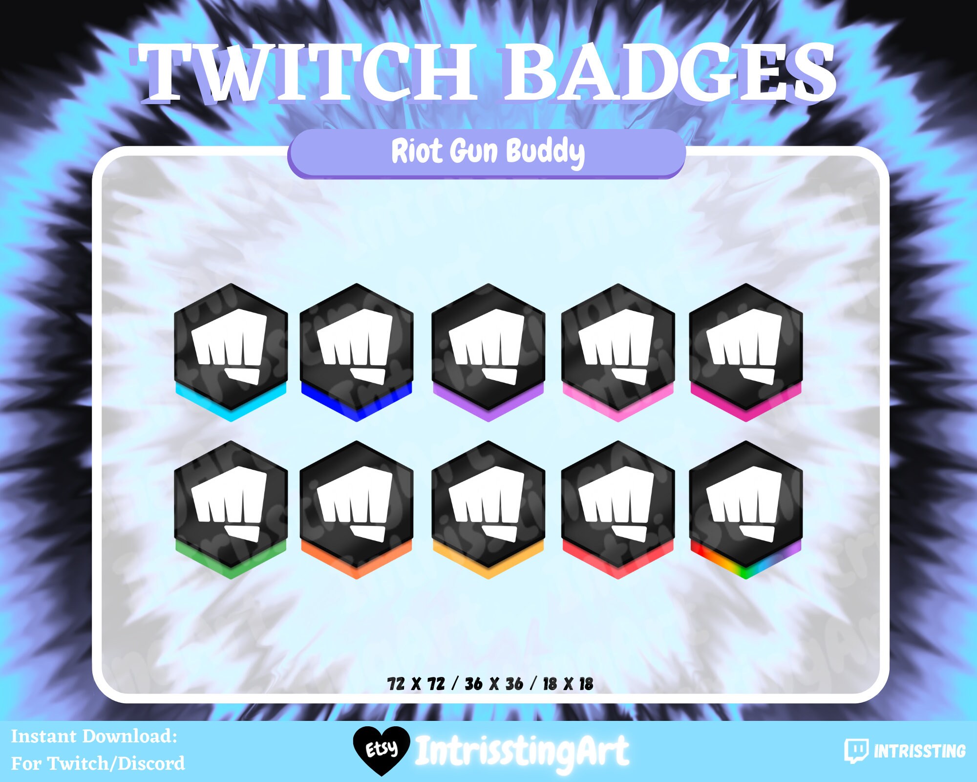 Riot Gun Buddy Badges, Valorant Badges, Bit/sub Badges // for Twitch ...