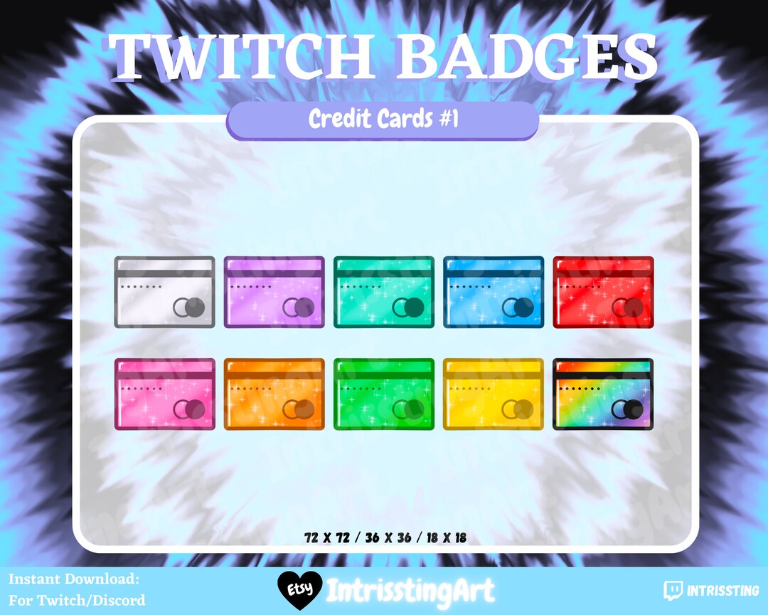 Cute Credit Card Badges, Bit/sub Badges // for Twitch, Kick, Discord ...