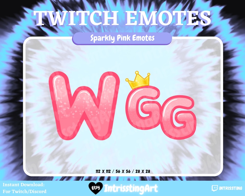 Sparkly Peachy Emotes, Text Emotes, GG Emote, W Emote // for Twitch ...
