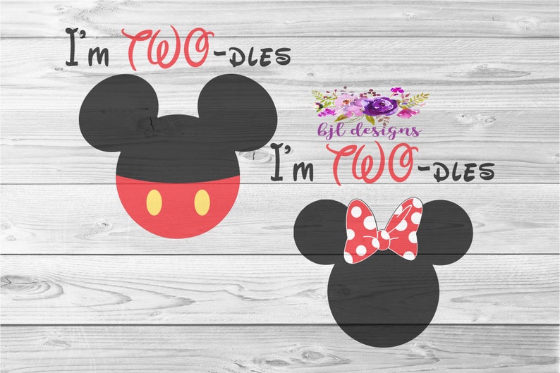 Im Twodles Mickey Minnie Birthday SVG PNG JPG Cricut - Etsy