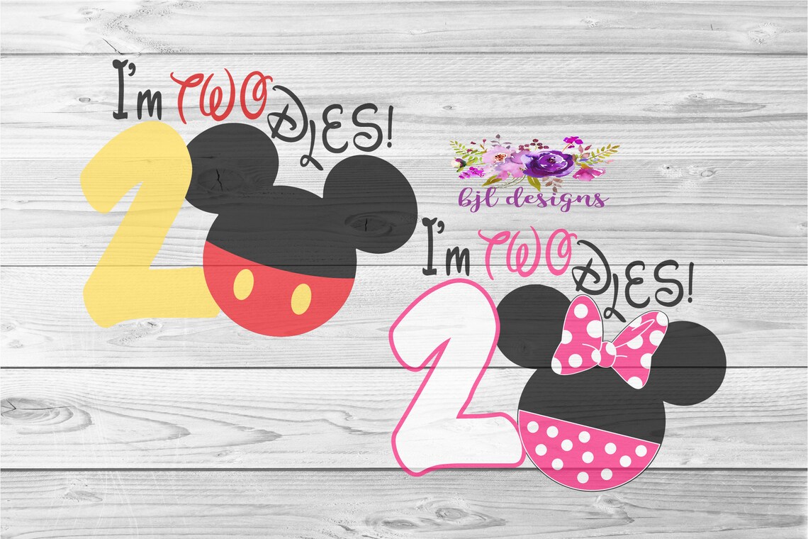 I'm Twoddles Mickey Minnie Birthday SVG PNG JPG - Etsy