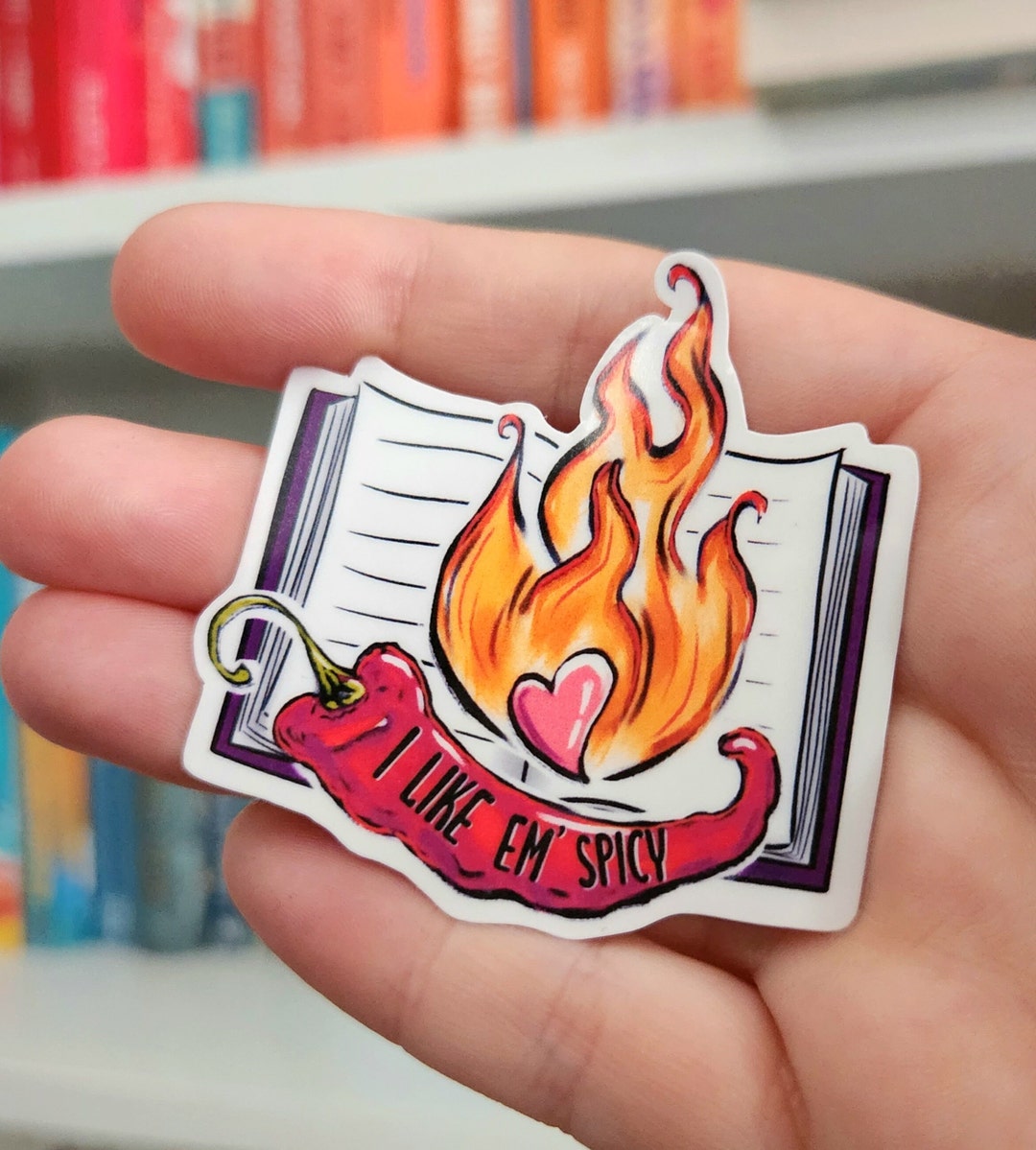 Spicy Book Sticker - "i Like Em' Spicy" Vinyl Decal - Etsy