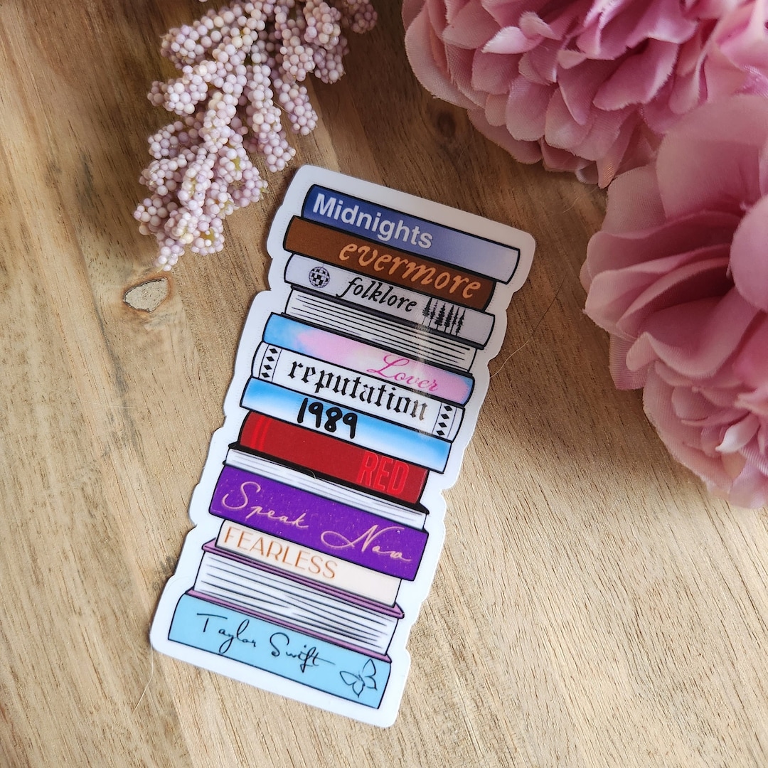 Swiftie Inspired Book Stack STICKER Bookish Stickers Booktok Reader ...