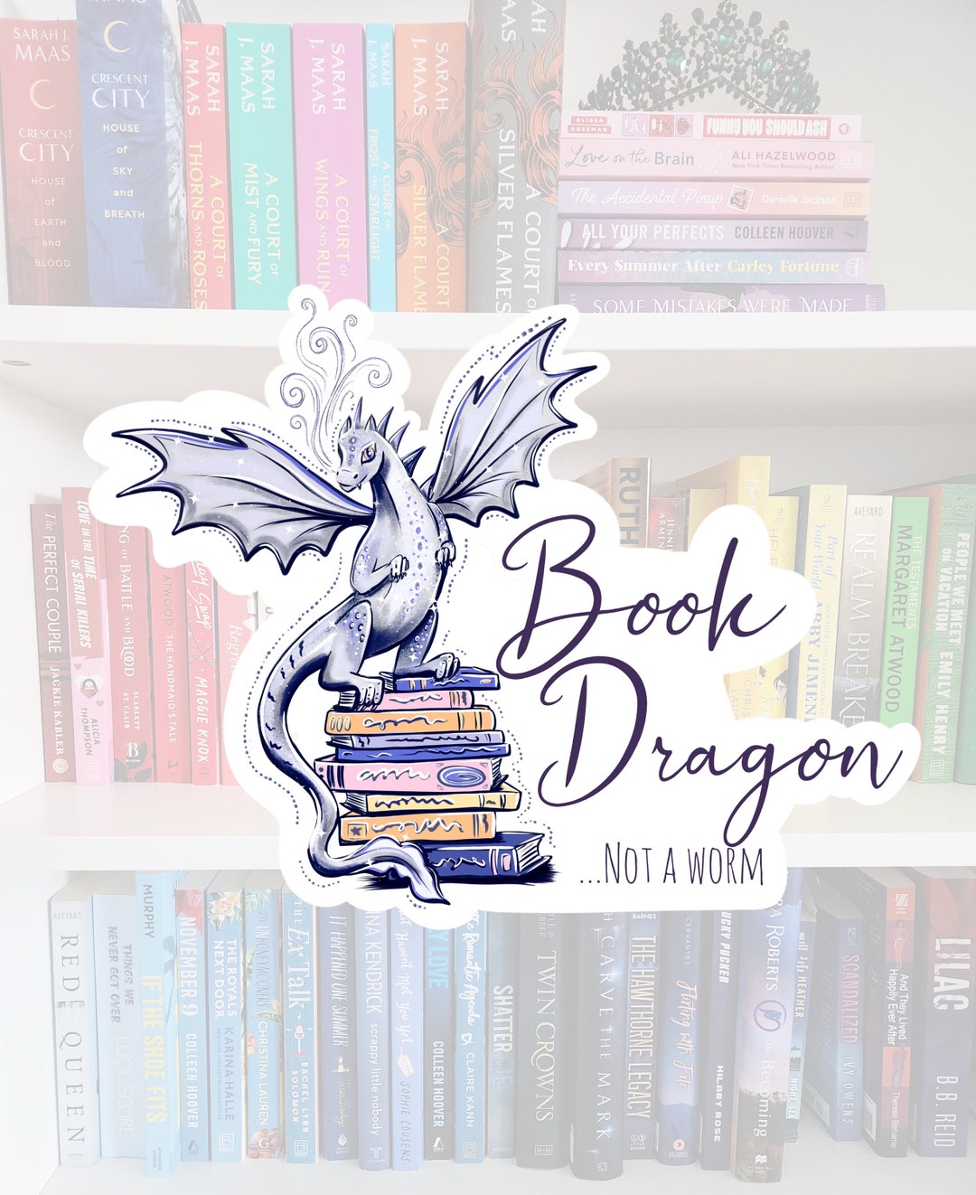 Book Dragon- Silver | Vinyl Sticker | Whimsical Dragon | Bookish ...