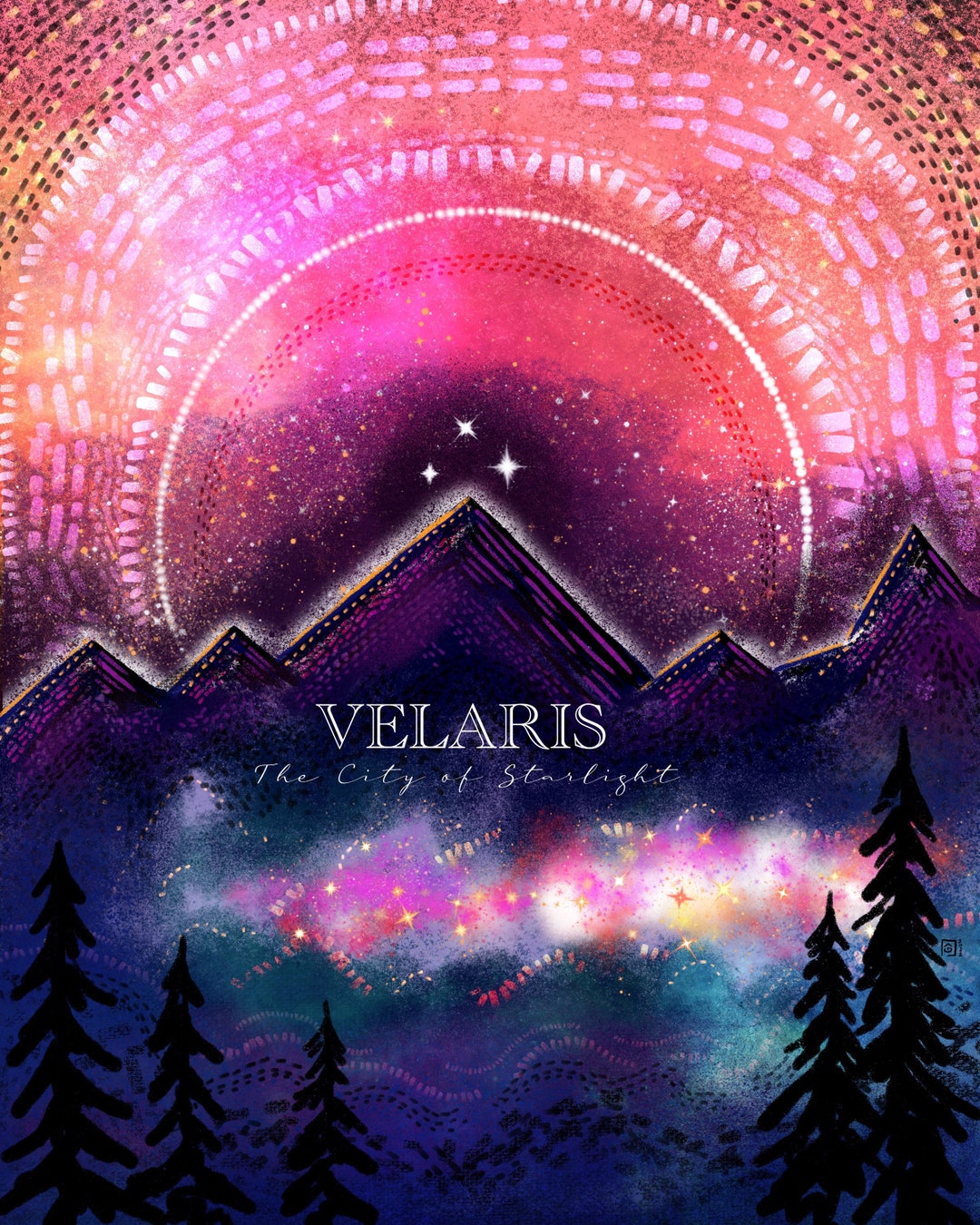 OFFICIALLY LICENSED City of Starlight Art Print ACOTAR Velaris Bookish ...