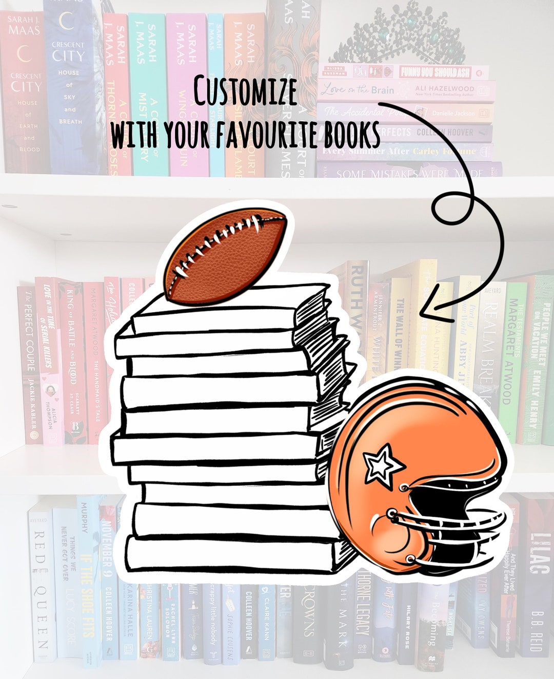 Book Pile - Sports Romance | Customizable Sticker | Booktok | Hockey ...