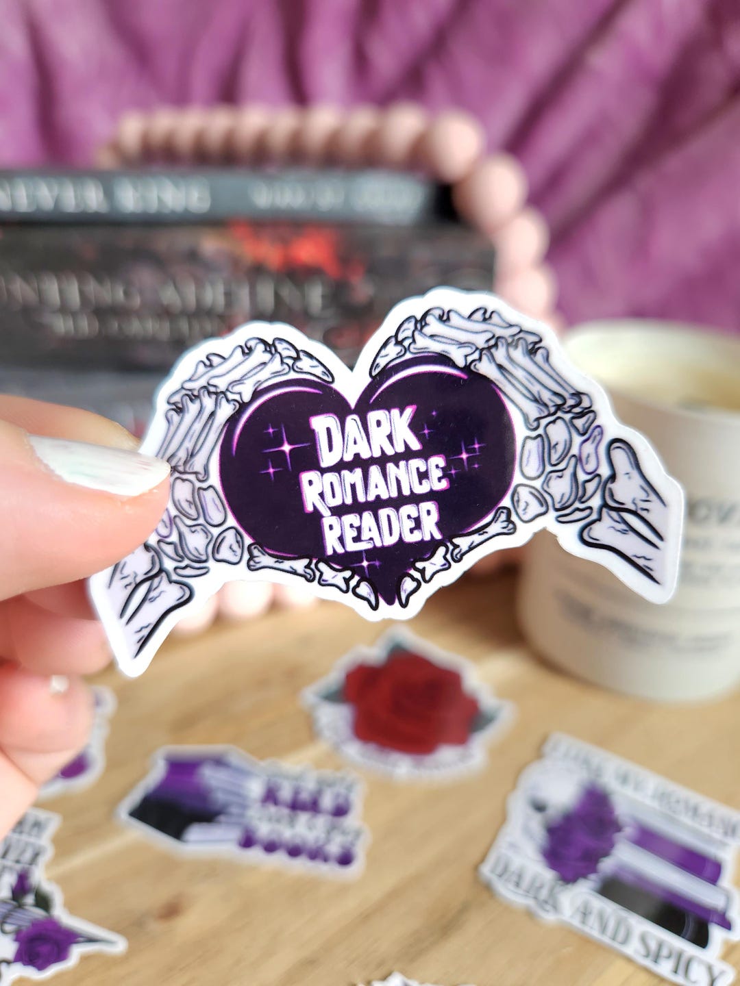 Dark Romance Reader Sticker – Skeleton Hands, Booktok Gift - Etsy