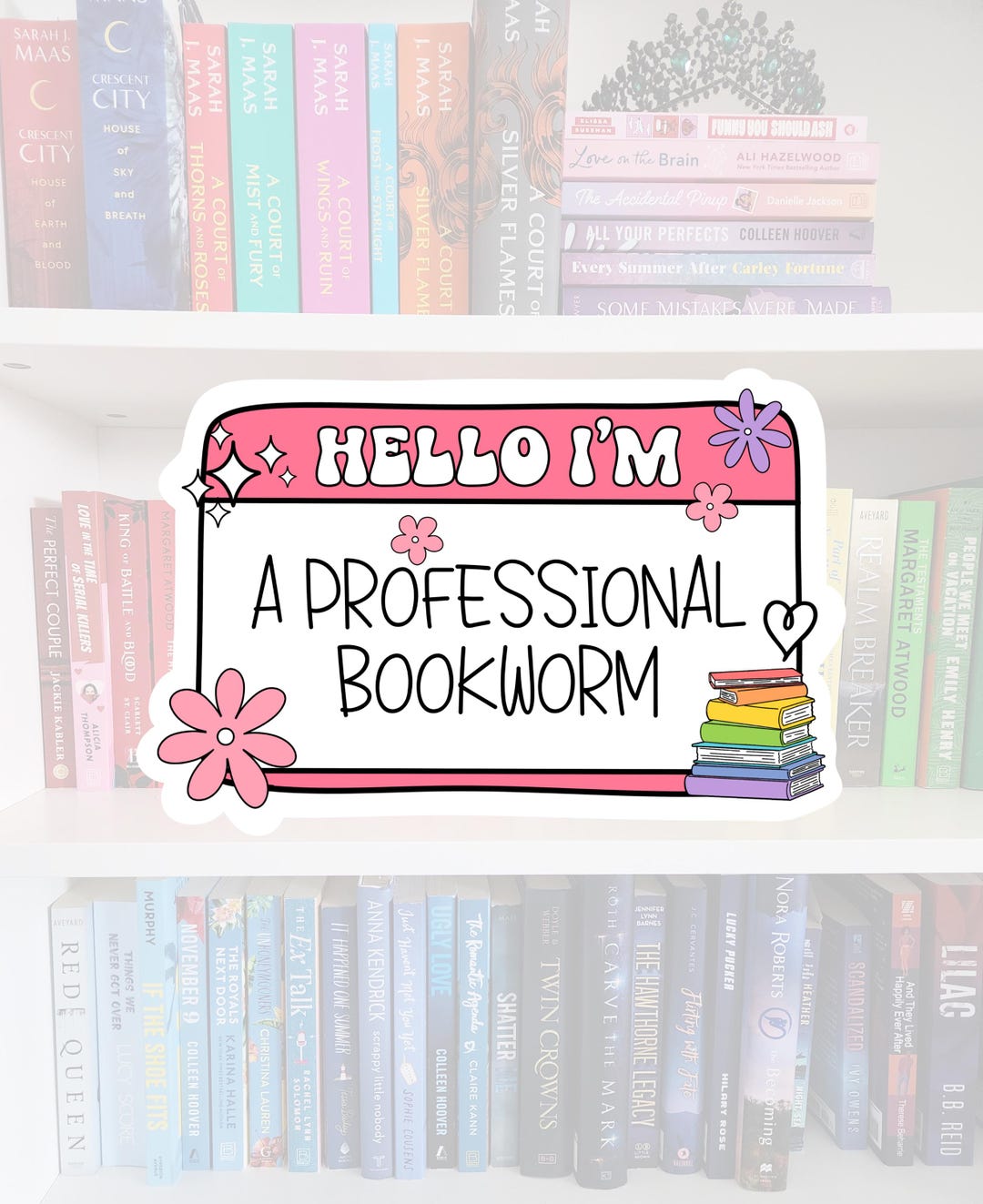 Professional Bookworm Name Tag - Sticker | Bookish | T.B.R. | Reader ...
