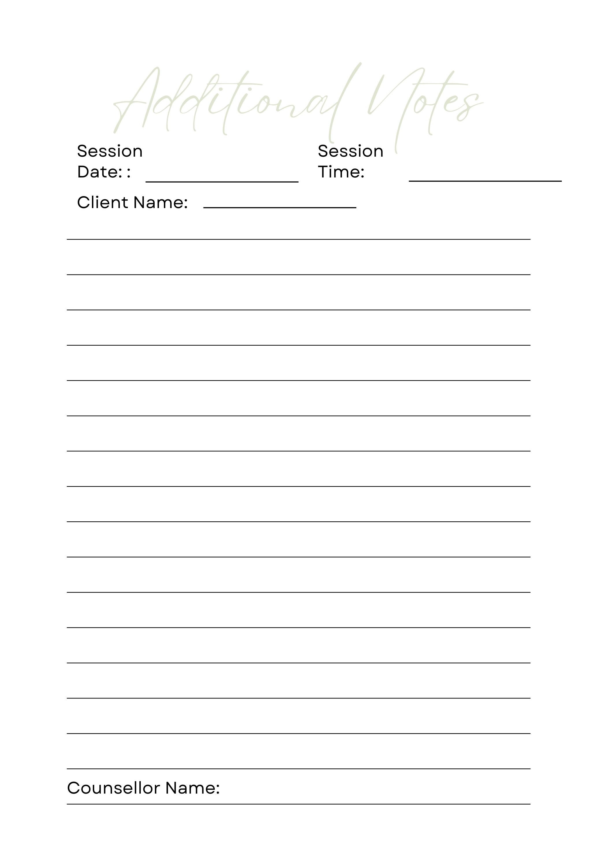Digital Template - Client Intake Form, Client Notes & Email Signature ...