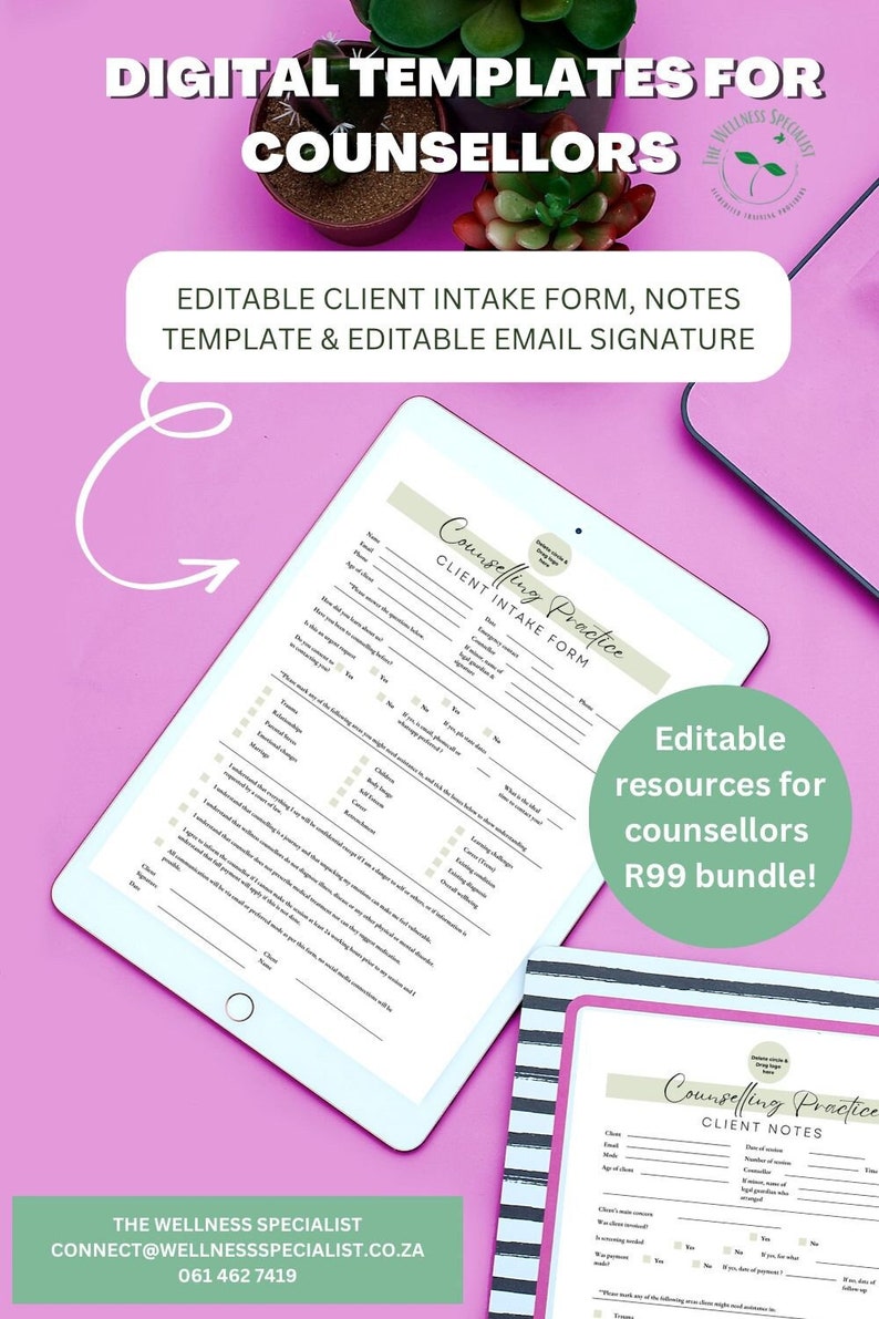 Digital Template - Client Intake Form, Client Notes & Email Signature ...