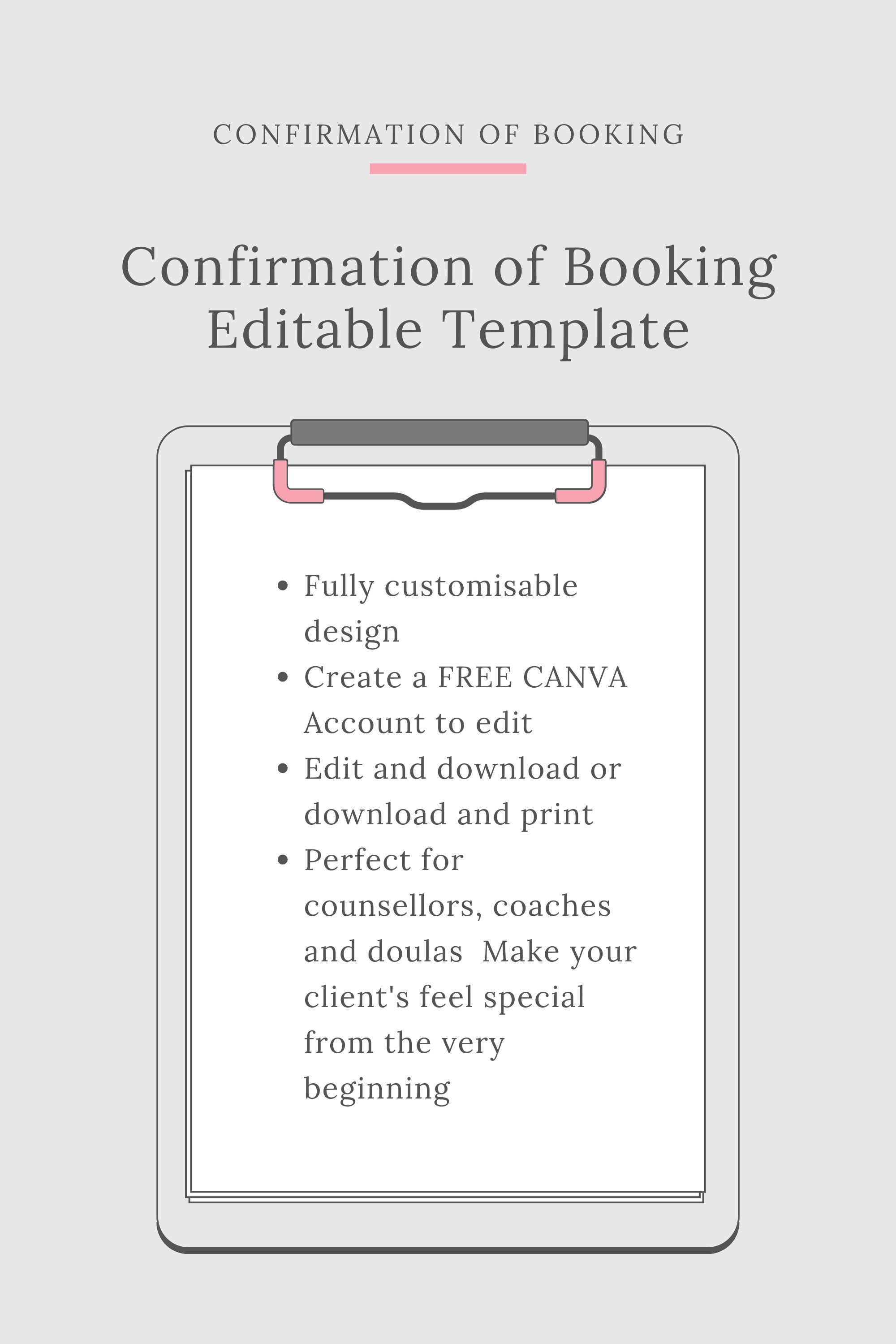 Client Thank You Cards & Session Booking Confirmation Template for ...