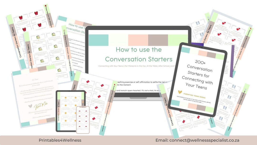 Teens and Parents Conversation Starter Cards , Counsellor Therapist ...