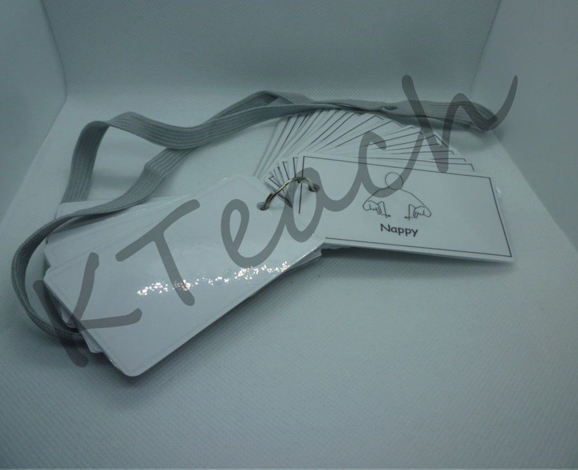 Makaton Signs Lanyard Autism Non-verbal Communication Aid EYFS SEN ...