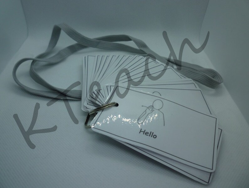 Makaton Signs Lanyard Autism Non-verbal Communication Aid EYFS SEN ...