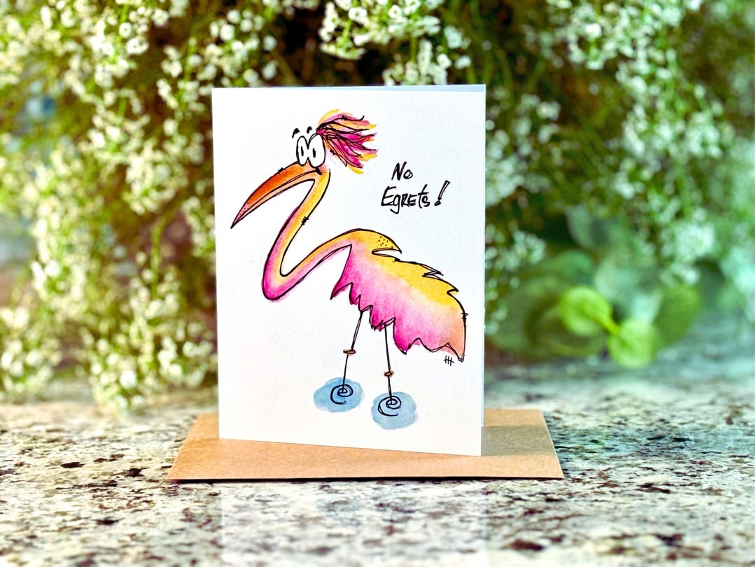 Funny Live Life With No Regrets Pun Graduation Card Bird Lover Gift New ...