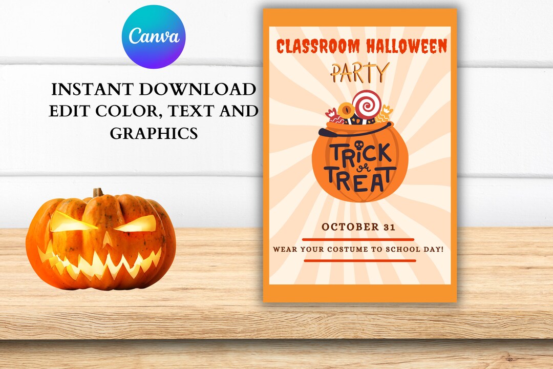 EDITABLE Classroom Party Halloween Party Invite - Etsy