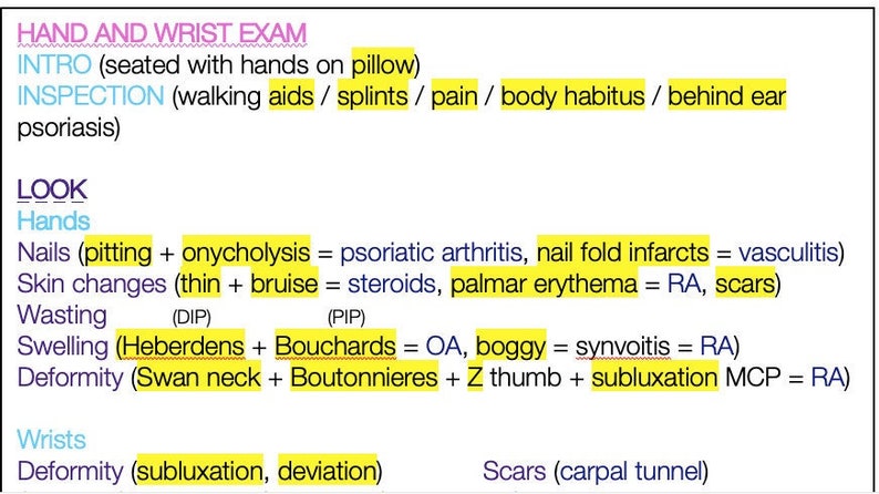 MSK Musculoskeletal Exam Flashcards (spinal, Foot, Ankle, Wrist, Hand ...