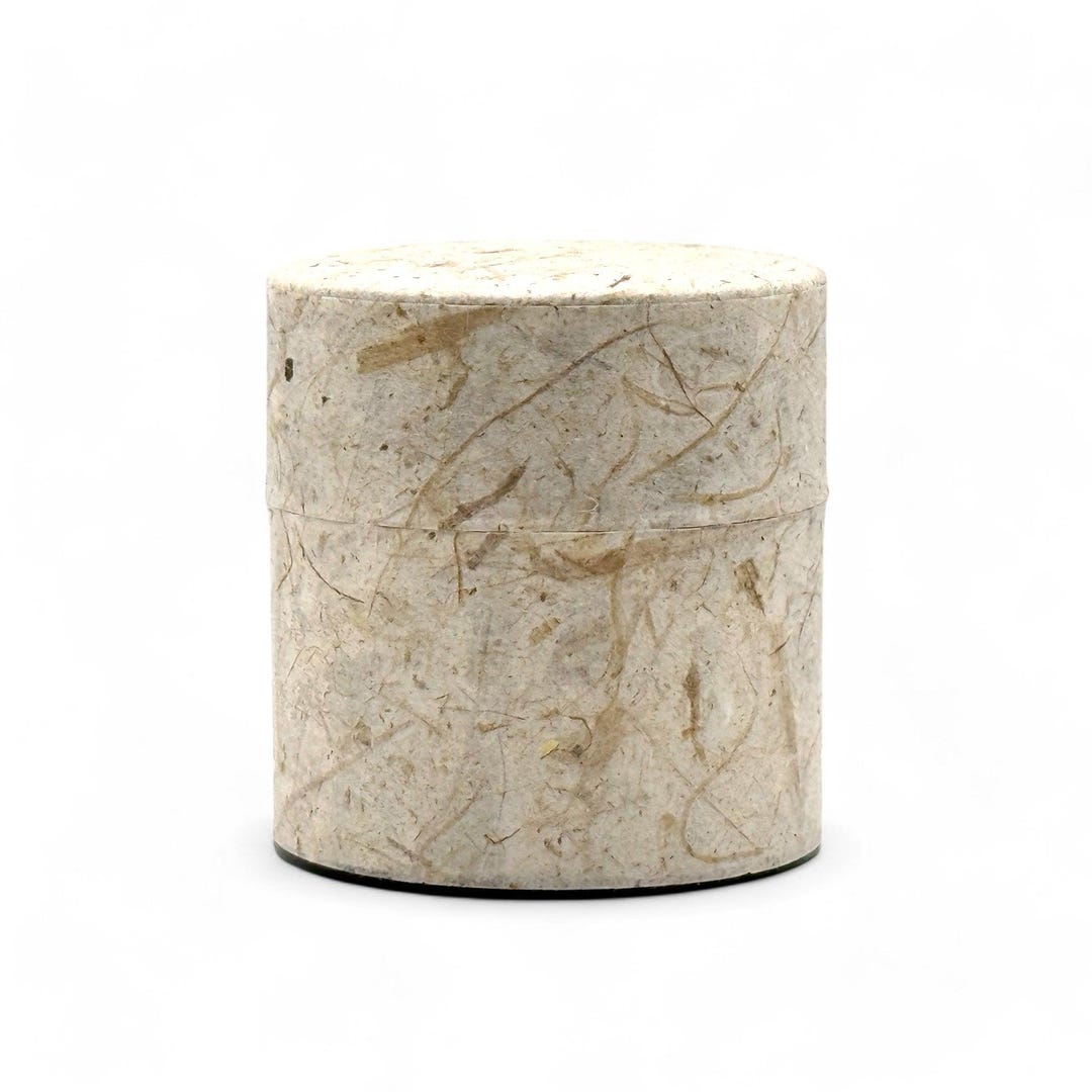 Japanese Ishi Stone Gray Washi Paper Wrapped Tea Canister (S ...